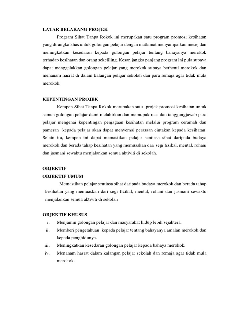 Latar Belakang Projek | PDF