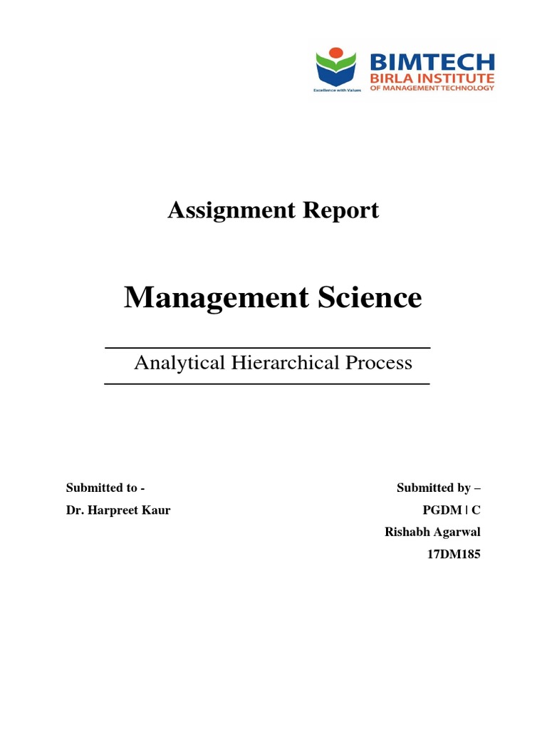 Management Science: Assignment Report | PDF | Fuel Economy In ...