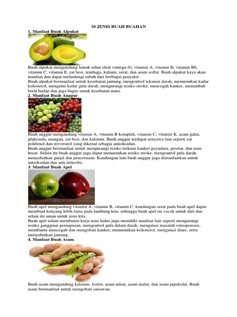 10 Jenis Buah dan Manfaatnya | PDF | Gaya Hidup