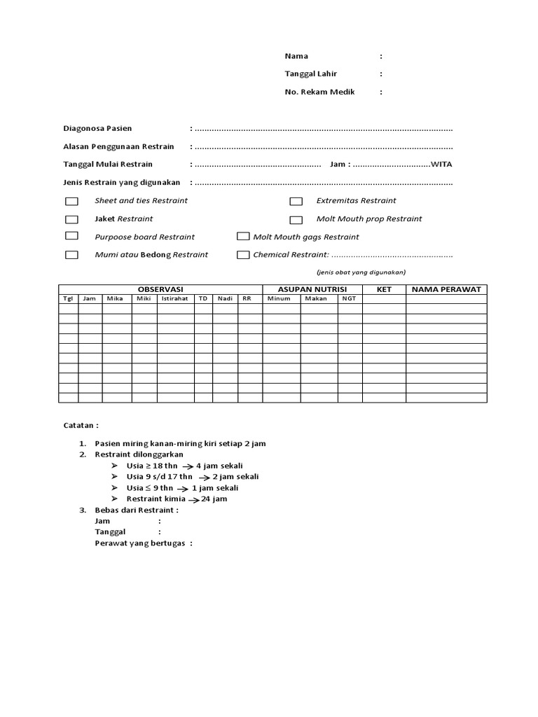 Contoh Form Restrain | PDF