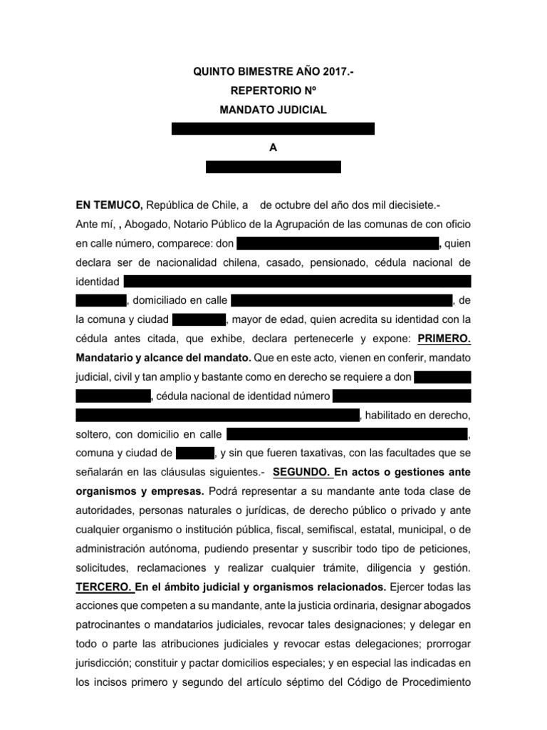 Ejemplo Mandato Judicial | Virtud | Información del gobierno