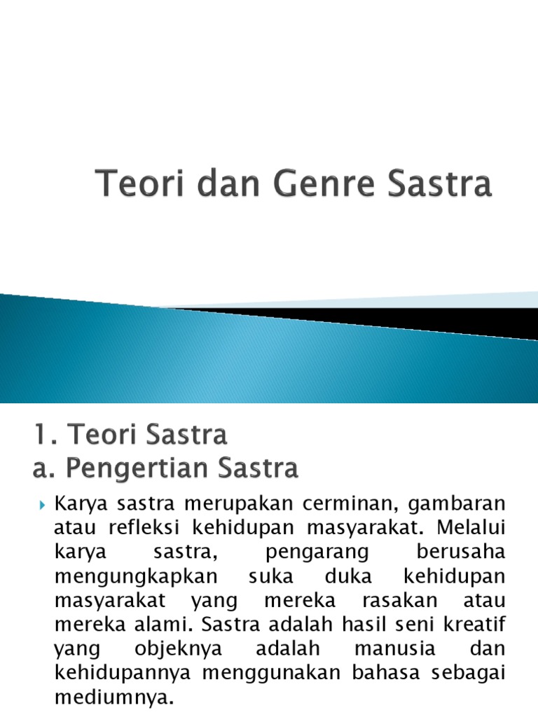 Presentasi Teori Dan Genre Sastra | PDF