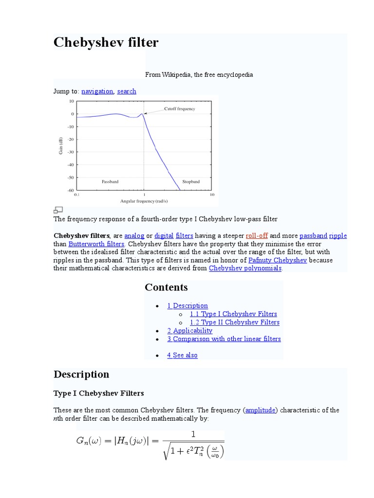 Chebyshev.filters | Electronic Filter | Electronic Engineering | Free ...