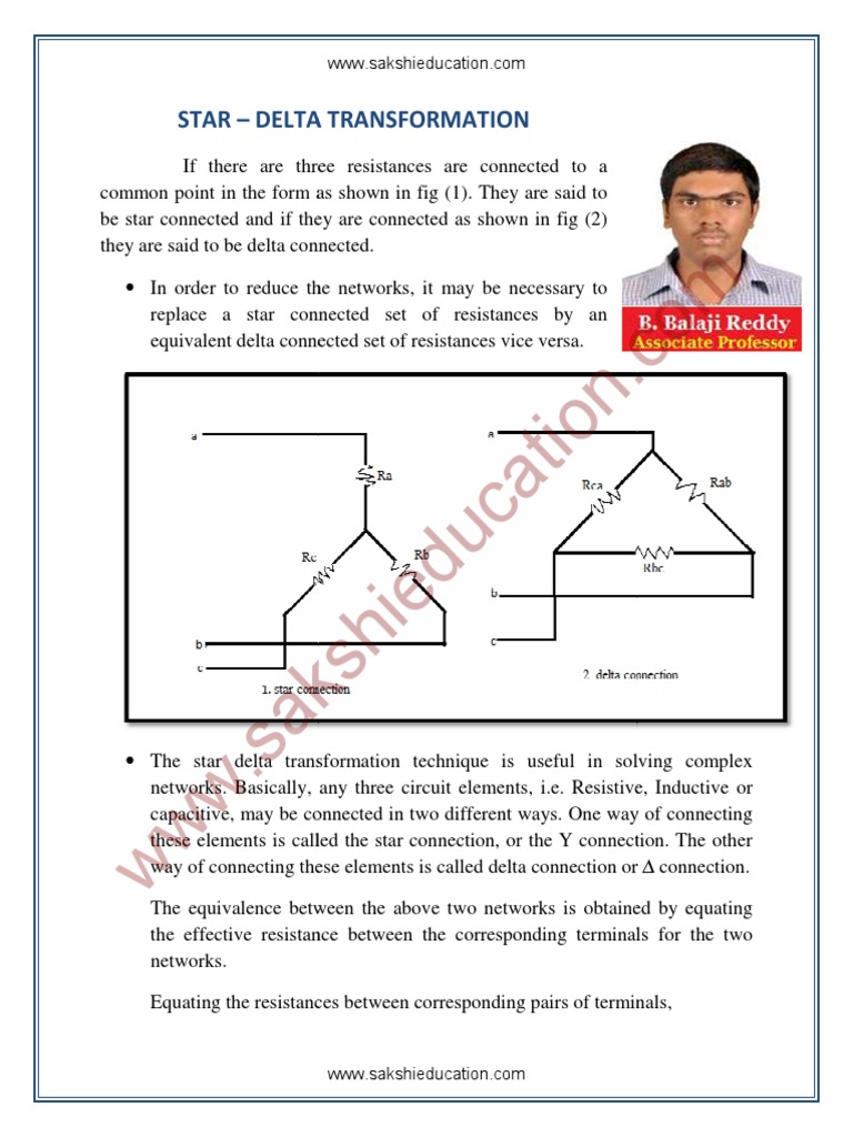 Star-Delta Transformation Explained | PDF | Force | Electrical Engineering