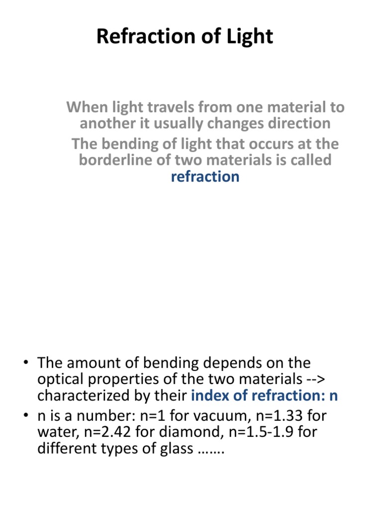 Refraction of Light | PDF | Refraction | Refractive Index