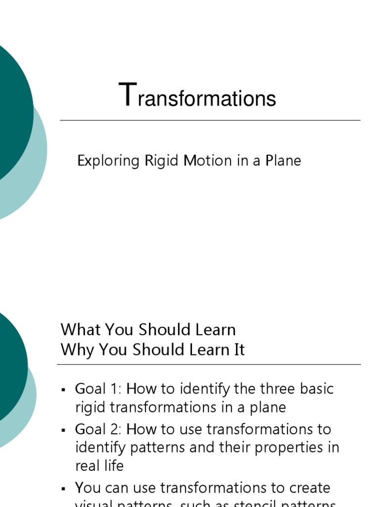 Transformation Pdf Cartesian Coordinate System Angle
