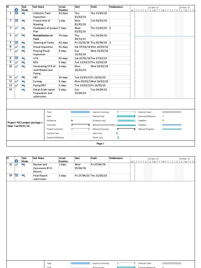 Tank Inspection Project Timeline | PDF | Nature