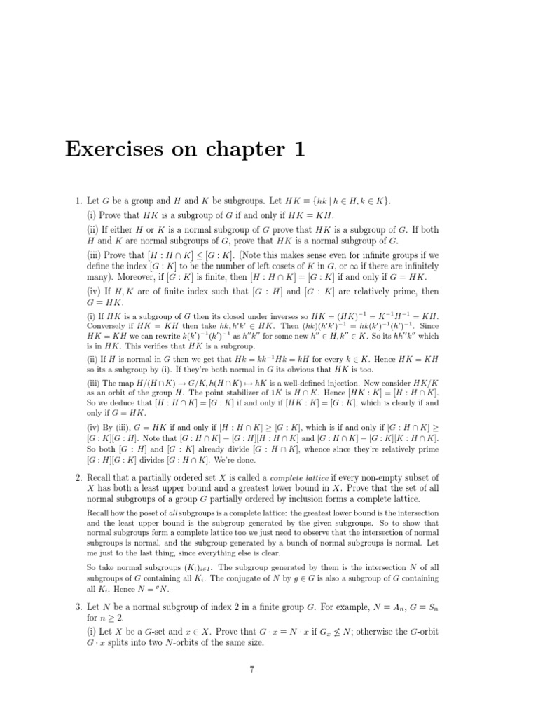 Abstract Algebra | PDF | Group (Mathematics) | Index Of A Subgroup