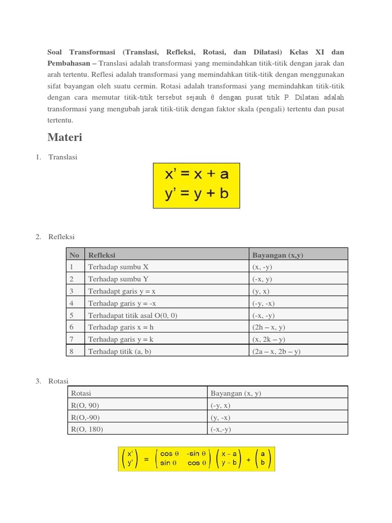 Soal Transformasi | PDF | Metode & Bahan Ajar
