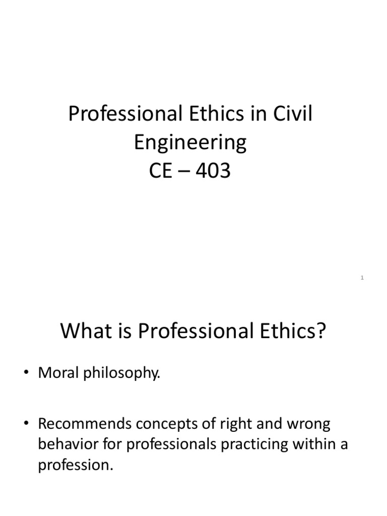 Professional Ethics in Civil Engineering | PDF | Engineer ...