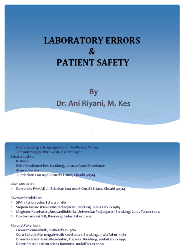 11.laboratory Errors and Patient Safety - Anie | PDF