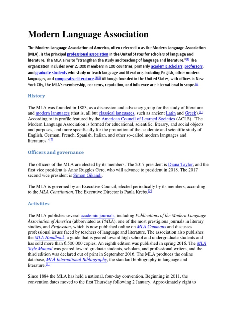 Modern Language Association | PDF | Academia | Science