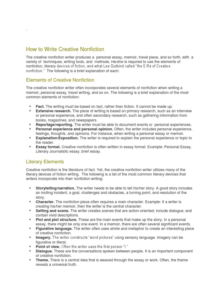 How To Write Creative Nonfiction | PDF | Creative Nonfiction | Essays