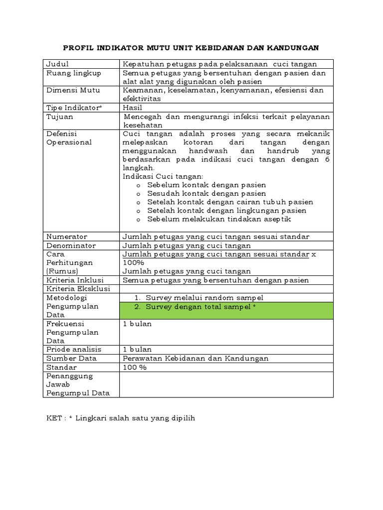 Profil Indikator Mutu Kebidanan | PDF