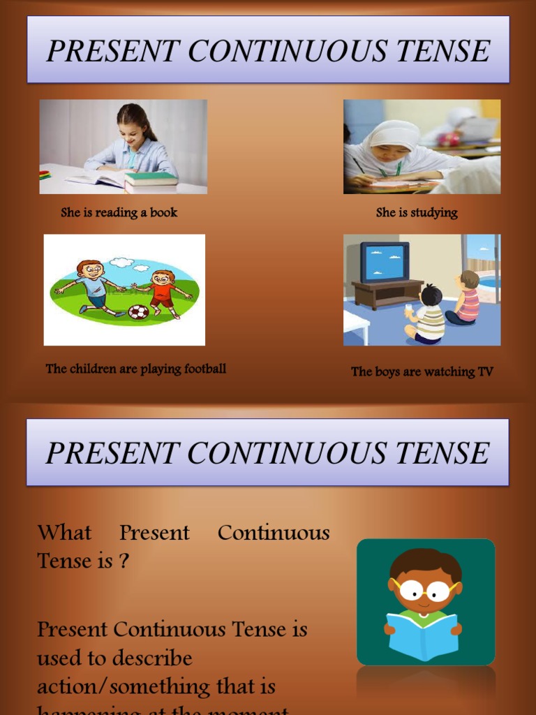 Present Continuous Tense: She Is Reading A Book She Is Studying ...