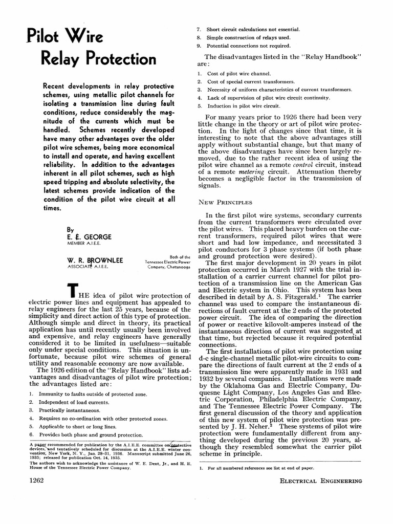 Pilot Wire Relay Protection: Ttlie | Download Free PDF | Relay ...