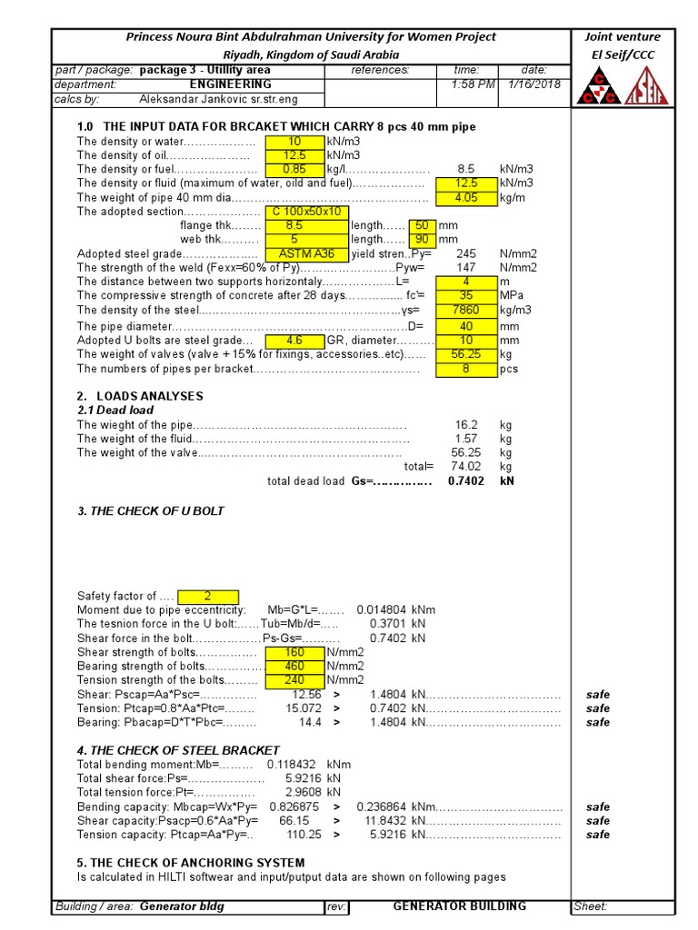 Vertical Bracket With U Bolt | PDF | Screw | Mechanical Engineering