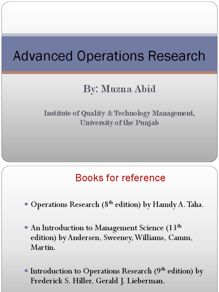 Advanced Operations Research Optimization | PDF | Mathematical Optimization | Mathematical Model
