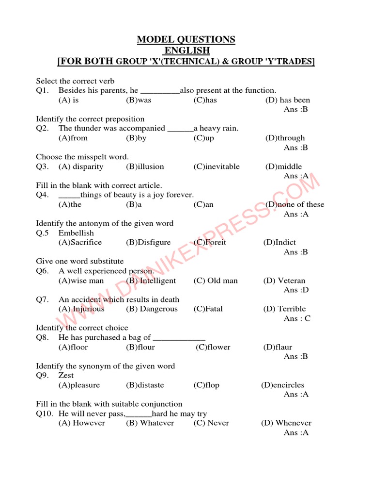 Airforce Group X Model Question Papers PDF Download | PDF | Force ...