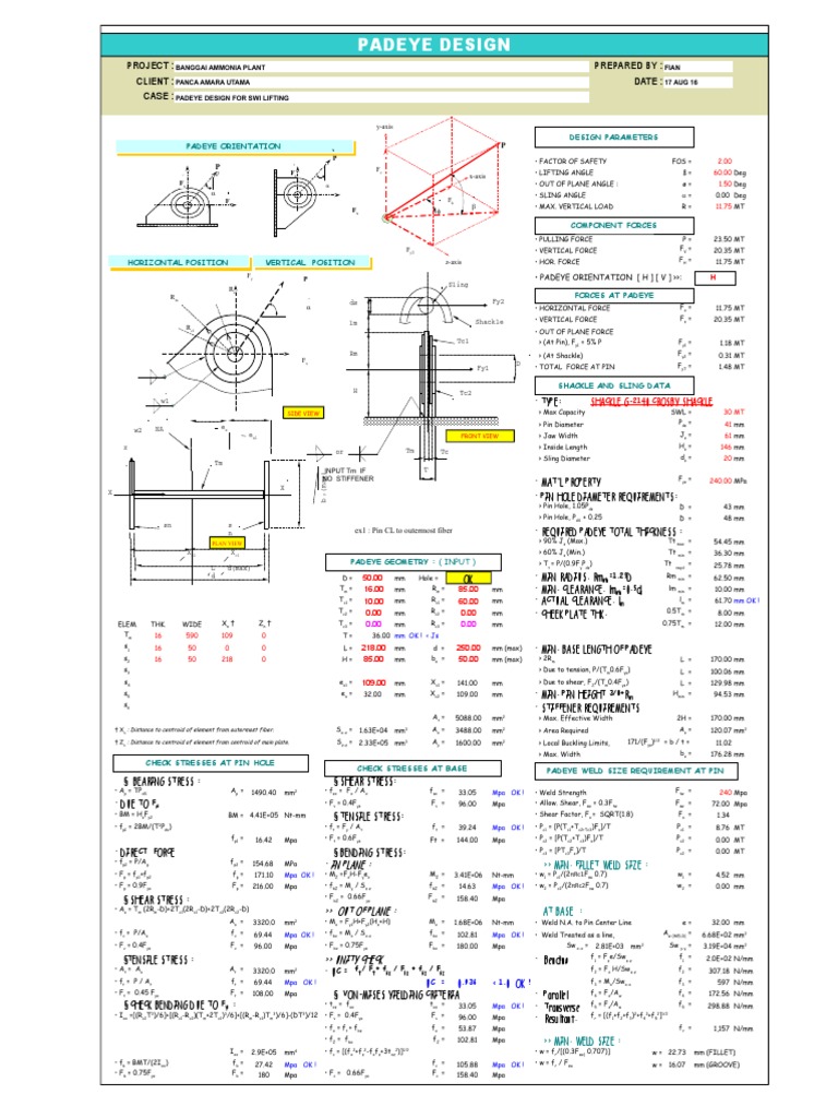 Padeye Calculation | PDF