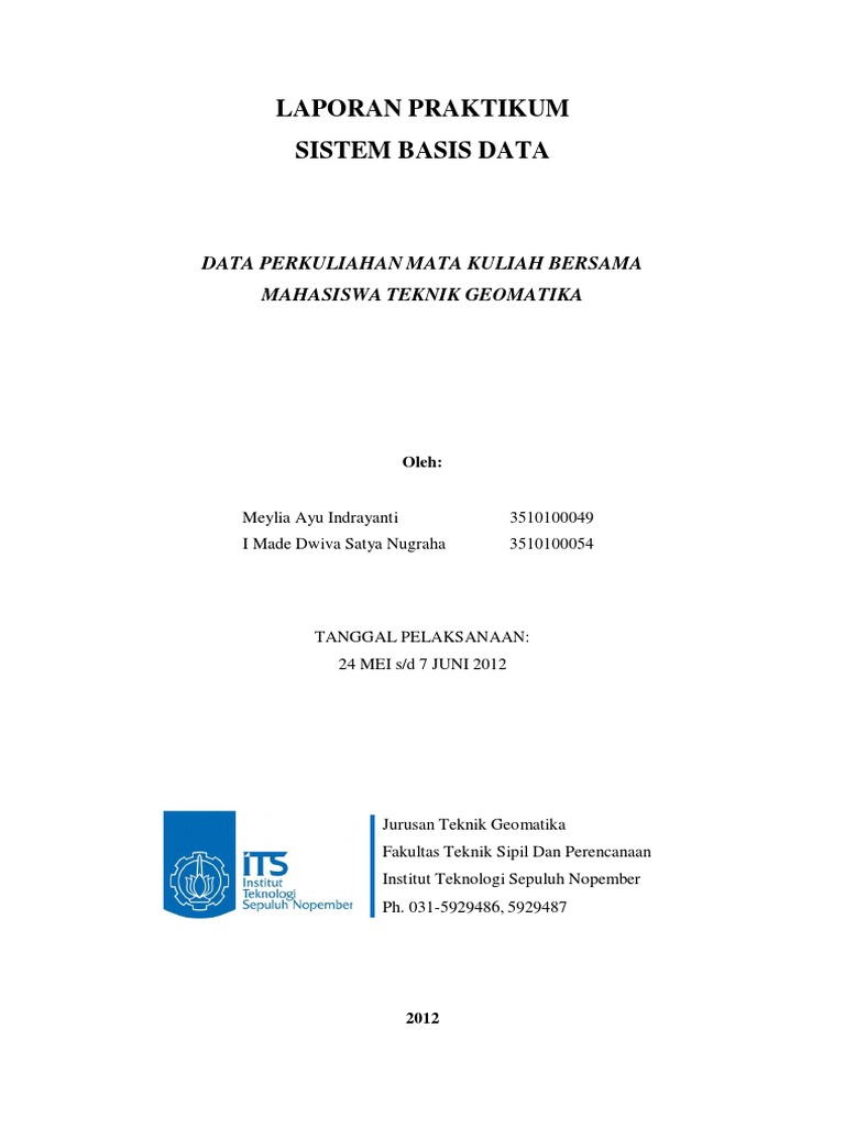 Laporan Praktikum Sistem Basis Data Data | PDF Laporan Praktikum Sistem Basis Data Data | PDF