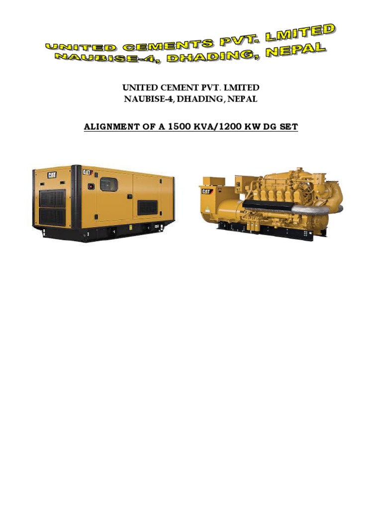 1500kva (1200kw) DG Set Alignment | PDF