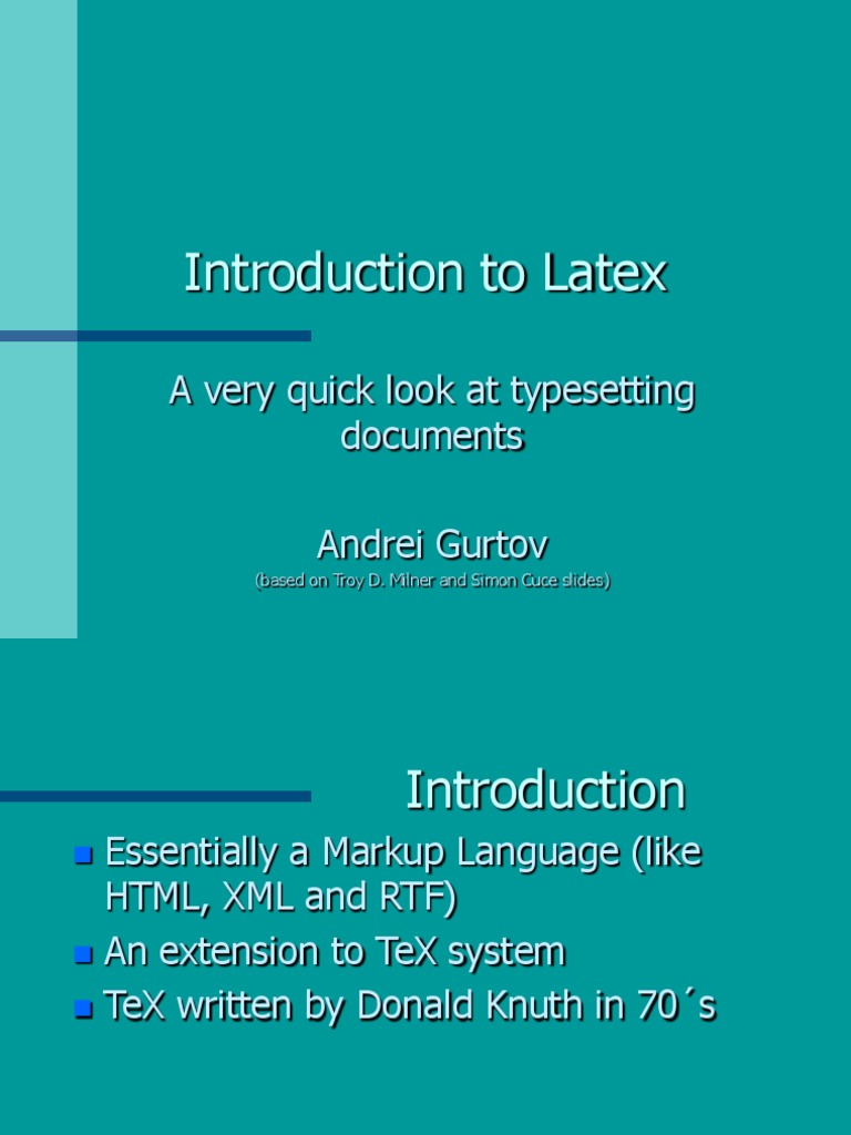Introduction to Latex Typesetting | PDF | Te X | Computer File Formats