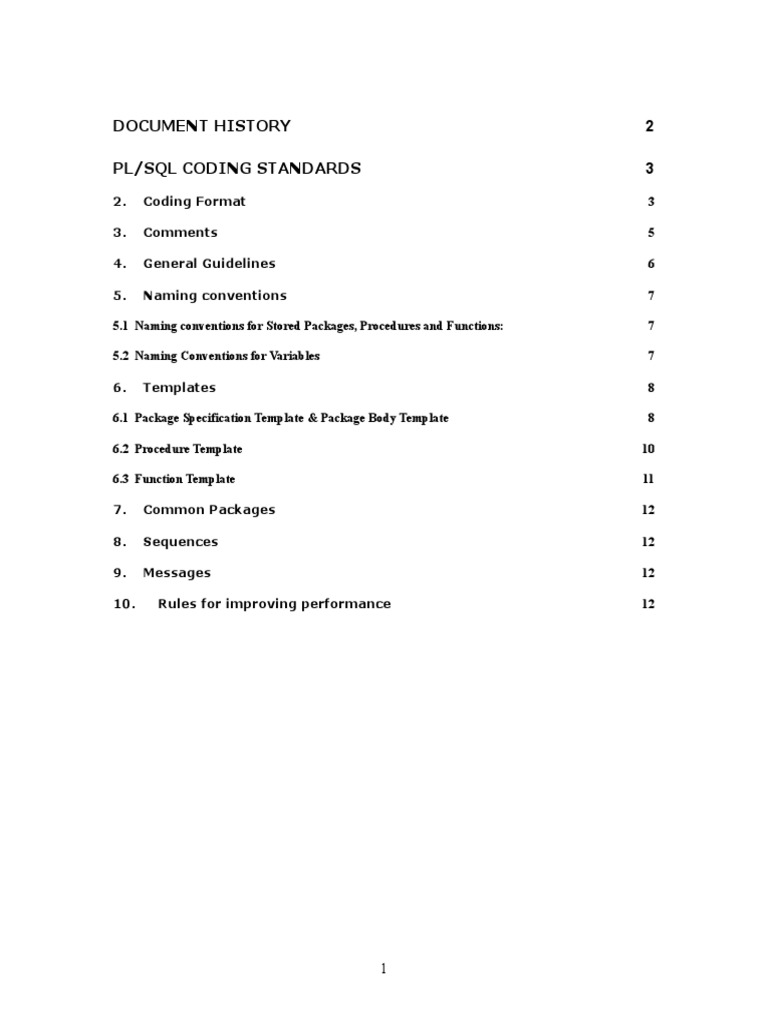 PLSQL Coding Standard | PDF | Pl/Sql | Subroutine