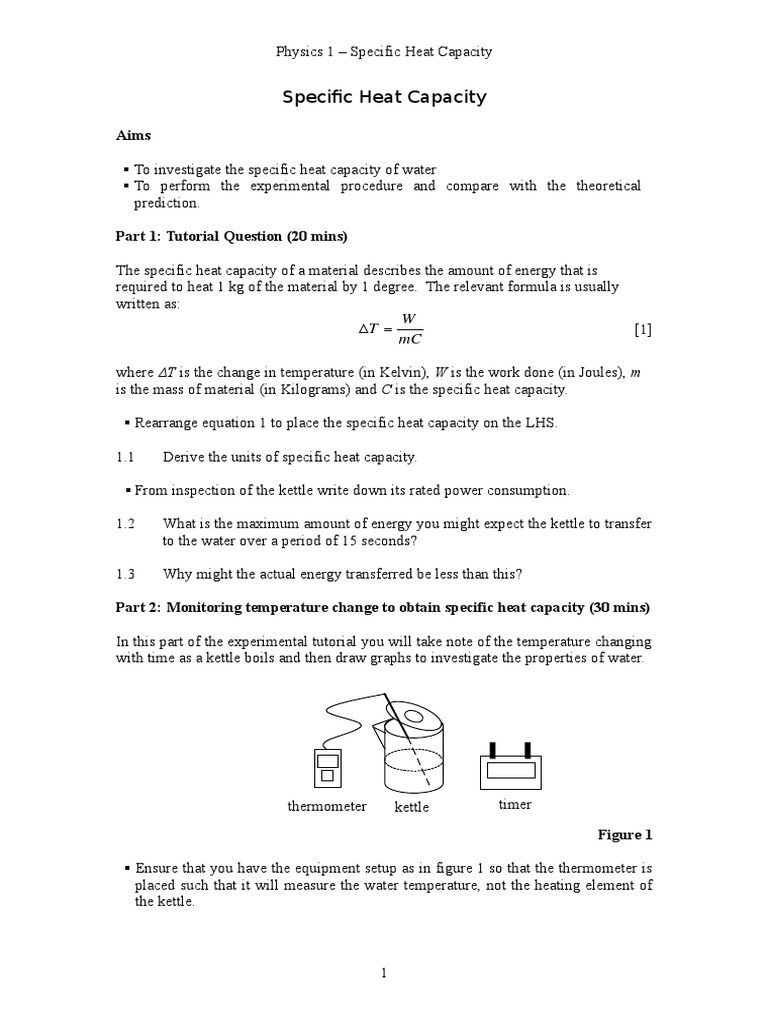Specific Heat Capacity | PDF | Heat Capacity | Heat