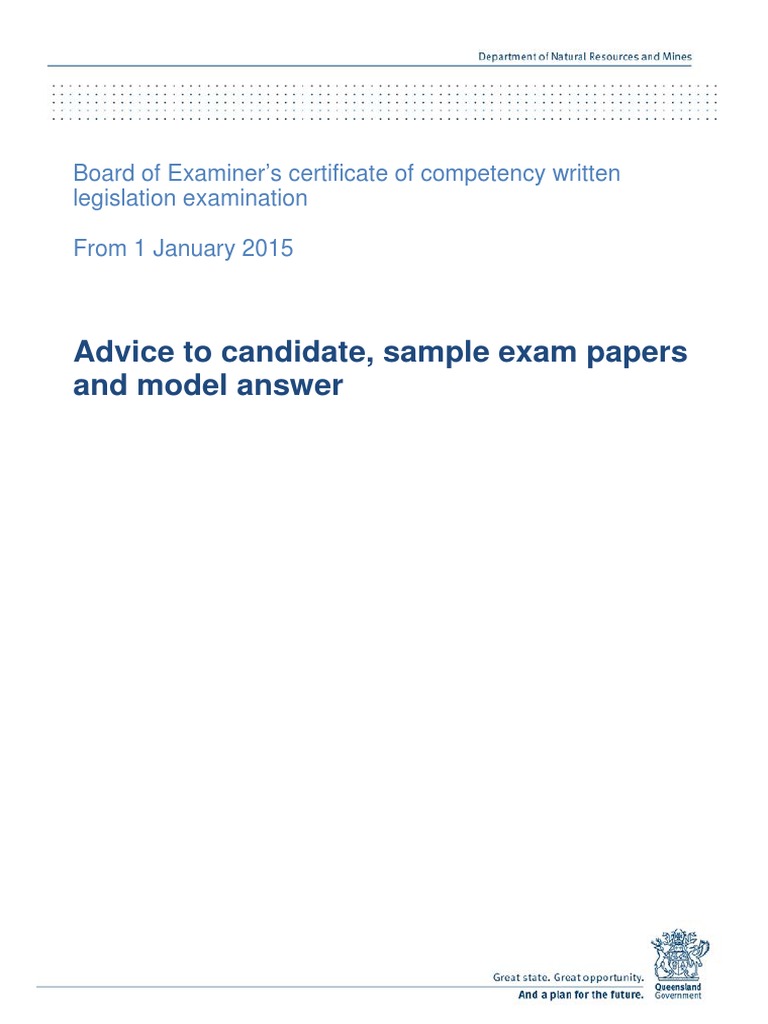 Candidate Advice Sample Exam | PDF | Test (Assessment) | Mining