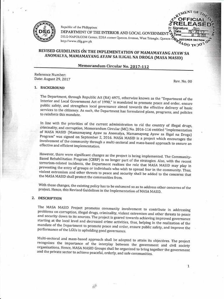 MASA MASID Guidelines for Community Reporting of Anomalies | PDF | Non ...