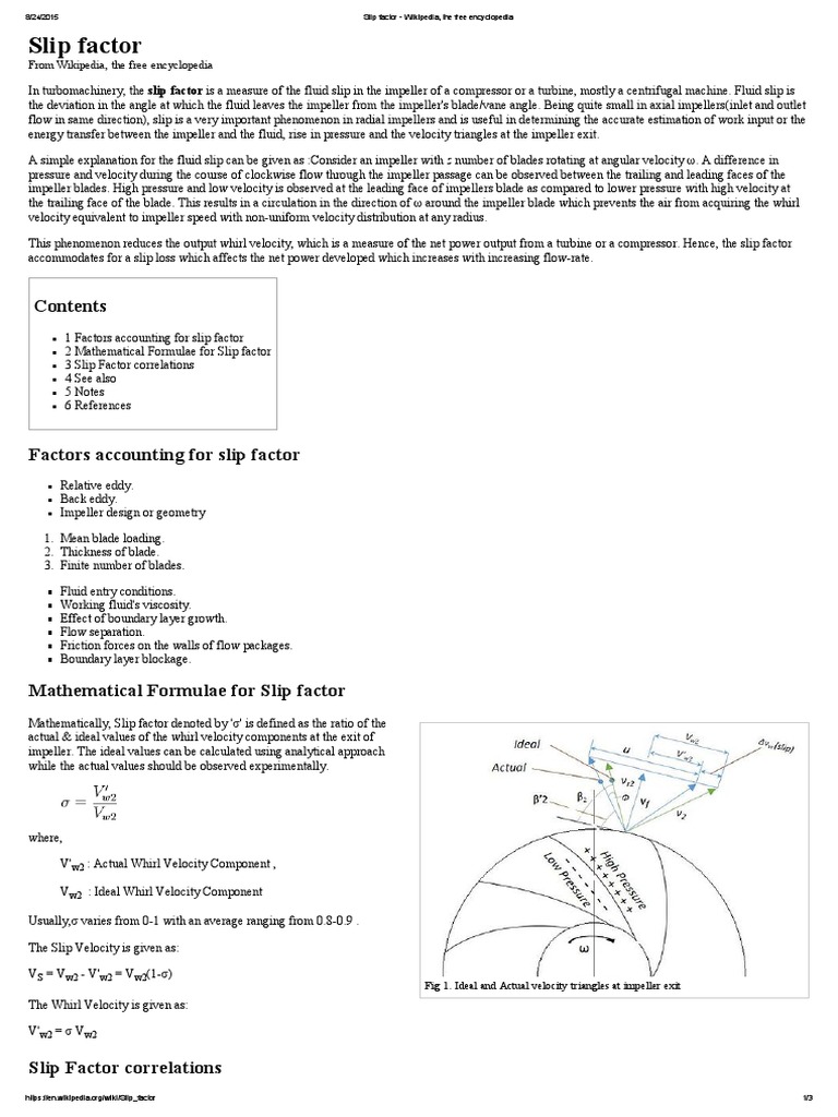 Slip Factor - Wikipedia, The Free Encyclopedia | PDF | Chemical ...