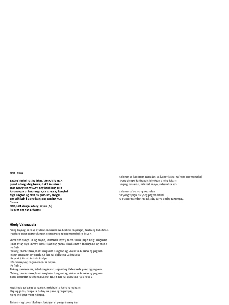 NCR Hymn Himig Val Punturin Hym | PDF