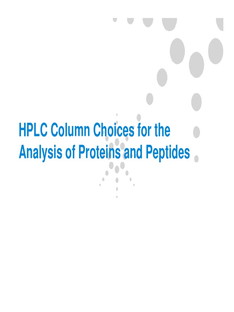 HPLC Columns for Protein Analysis | PDF | Chromatography | High ...