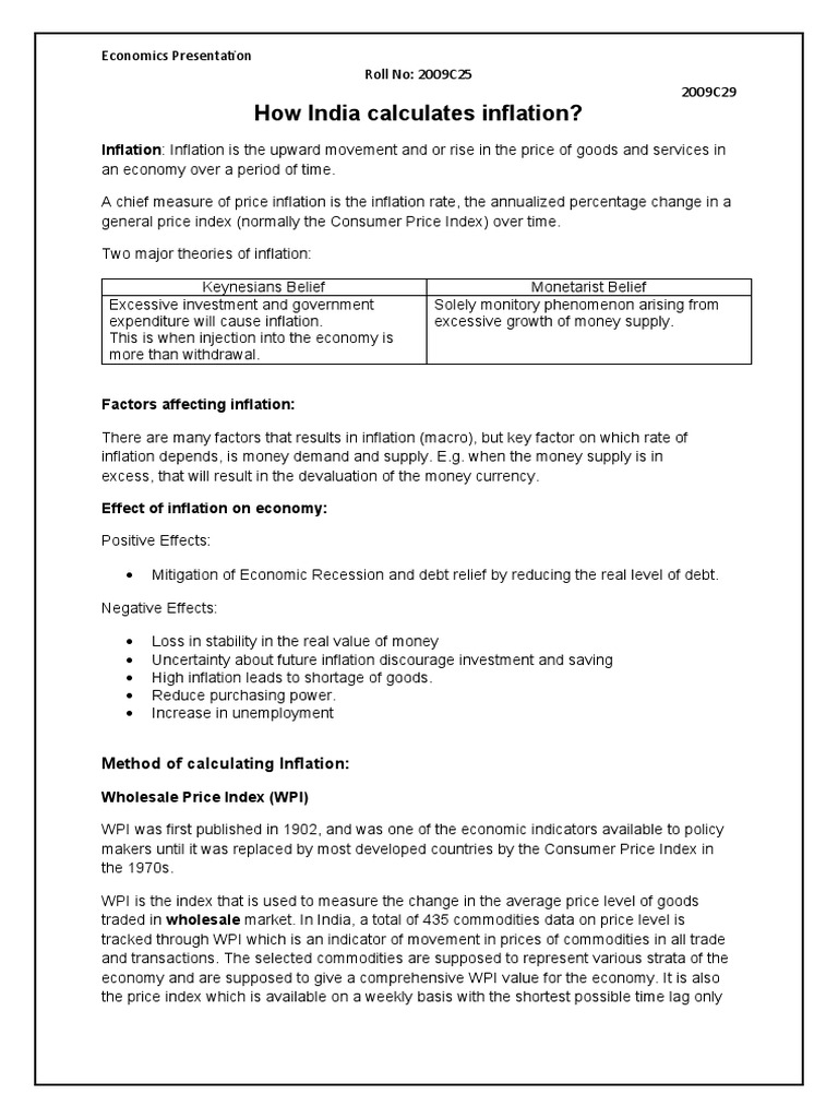Understanding India's Inflation Calculation | PDF | Inflation ...