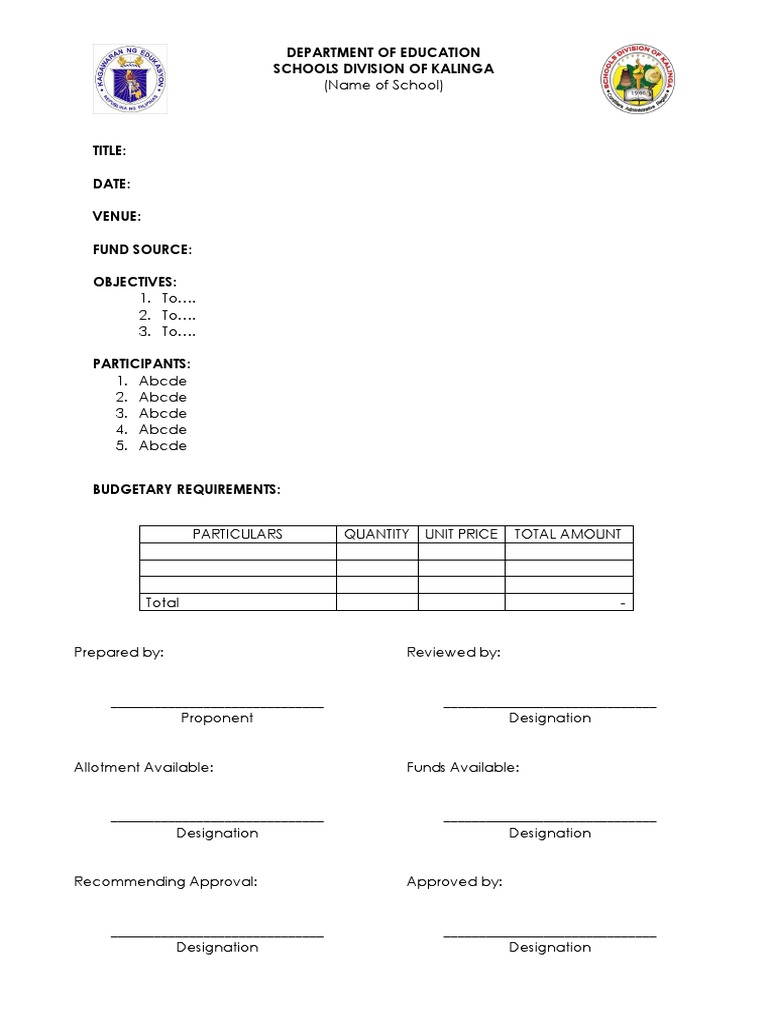 Sample Activity Request | PDF