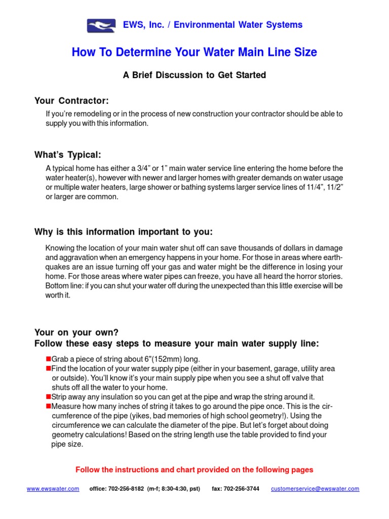 How To Determine Your Water Main Line Size: A Brief Discussion To Get ...