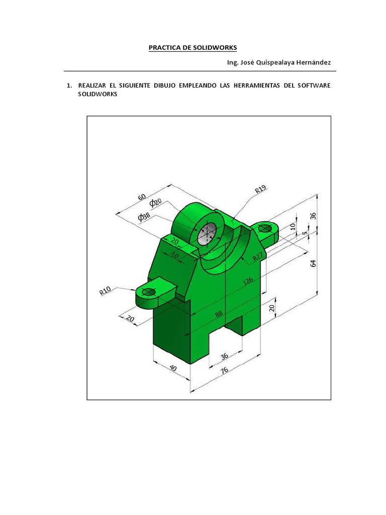 Practica de Solidworks 1a | PDF