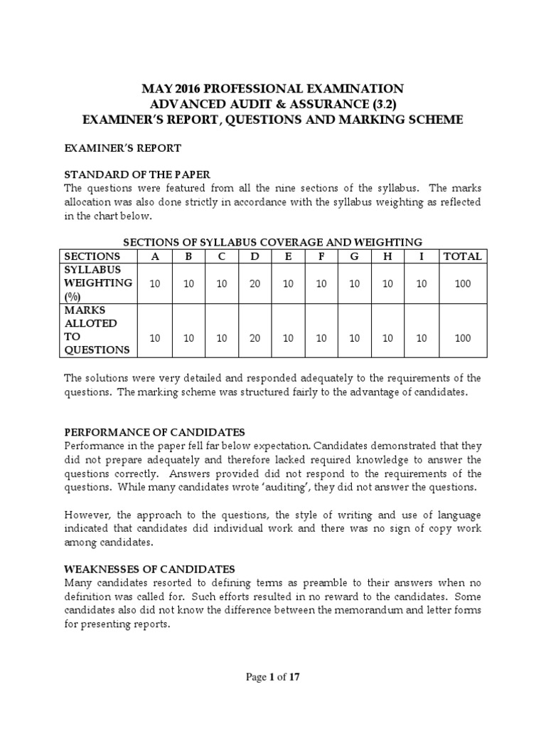 Advanced Audit & Assurance PDF | PDF | Internal Audit | Internal Control