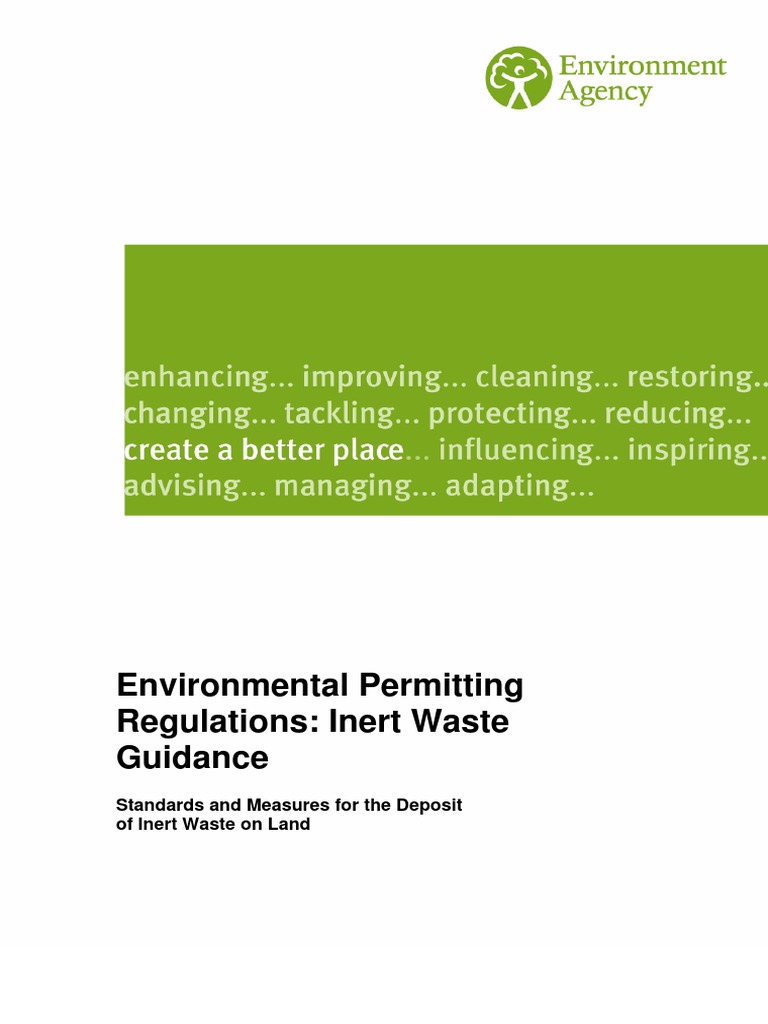 Environmental Permitting Regulations Inert Waste Guidance | Download ...