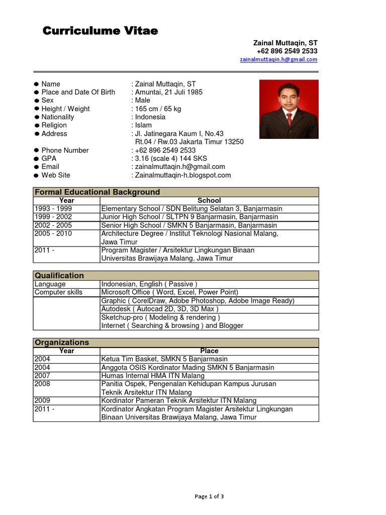CV - Zainal Muttaqin - Dec 2017 | PDF