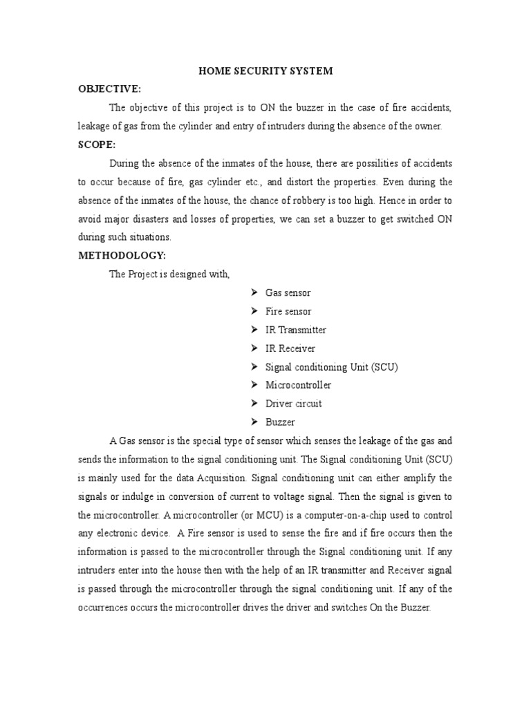 Home Security System | PDF | Security Alarm | Microcontroller