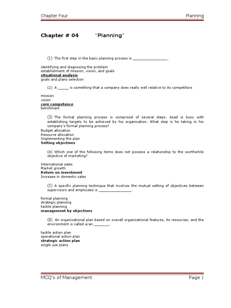 4 Planning | PDF | Strategic Management | Strategic Planning