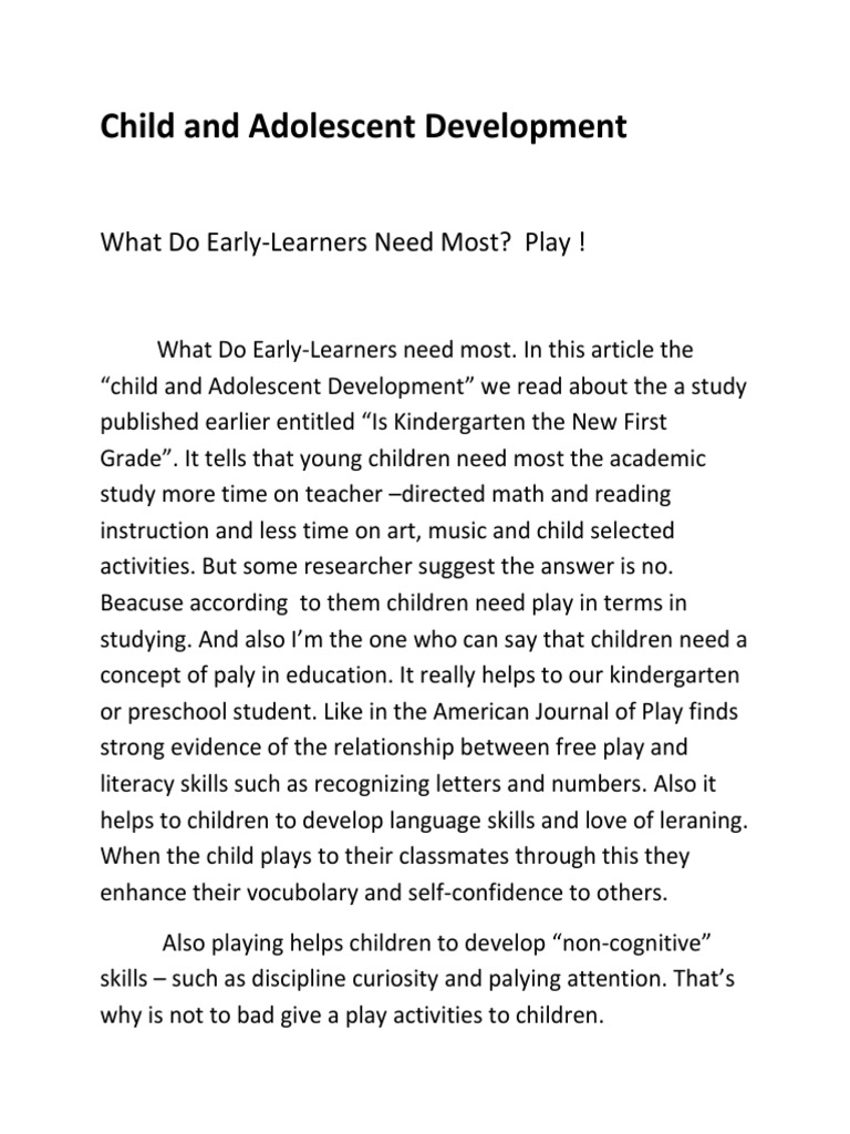 Child and Adolescent Development | PDF | Attachment Theory | Child ...