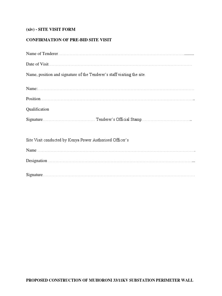 Site Visit Form | PDF