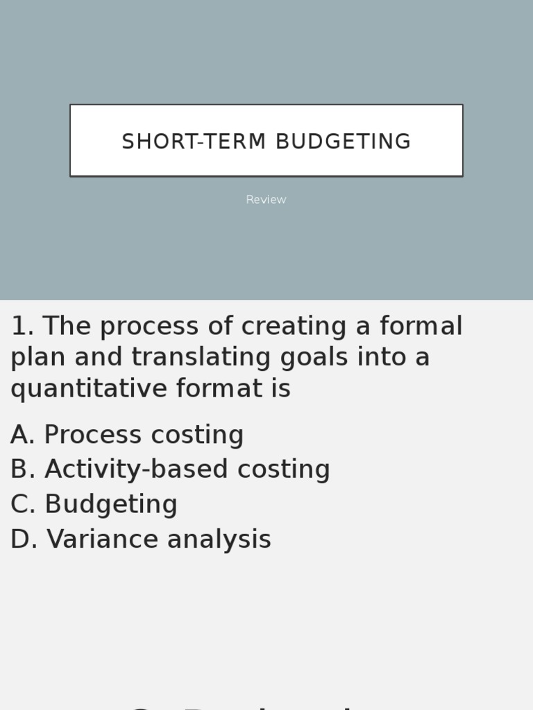 SHORT-TERM BUDGETING - Review PDF | PDF | Inventory | Budget