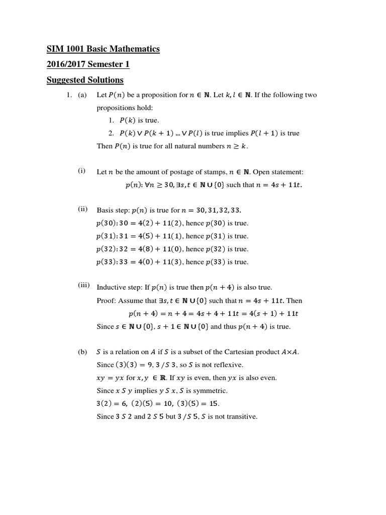SIM1001 Solutions | PDF | Eigenvalues And Eigenvectors | Trigonometric Functions