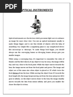 Optical Instruments Class 12 Investigatory Report | PDF | Eye | Microscope