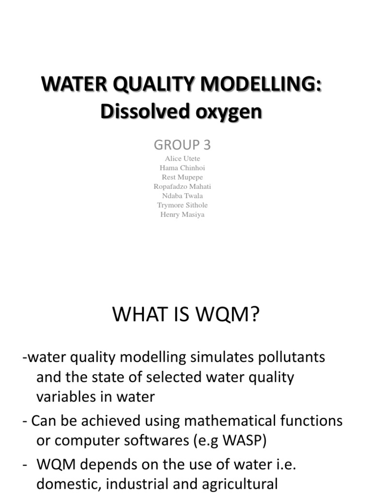 Water Quality Modelling-Presentation | PDF | Home & Garden