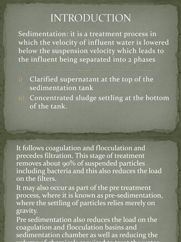 Sedimentation Process in Water Treatment | PDF | Water Treatment ...